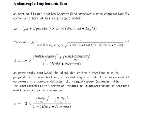 Glsl Ward Model Implementation Specular Component Too Weak Game