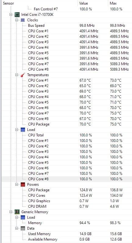 10700k Not Boosting Intel