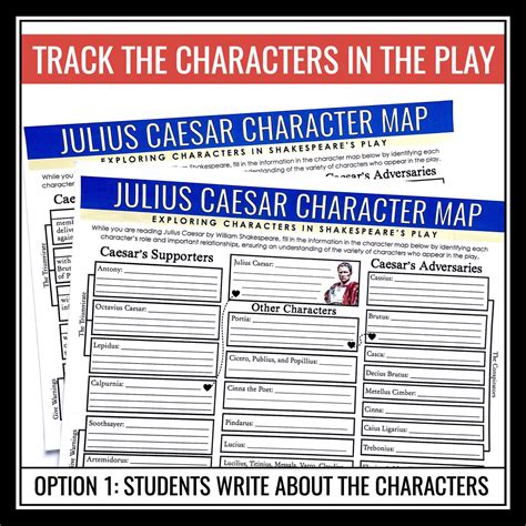 Julius Caesar Character Map Shakespeares Play Graphic Organizer Ass