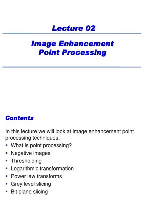 Dip02 Image Enhancement Point Processing Pdf Logarithm Imaging