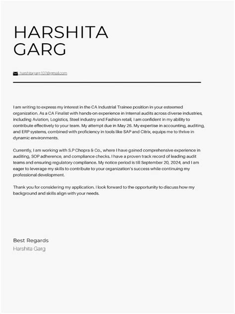 Black And White Minimalist Industrialist Software Engineer Job Application Cover Letter Pdf