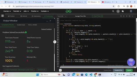 🚀 Day 41 Of The 100 Day Code Challenge Wildcard String Matching 🚀