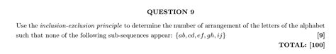 solved use the inclusion exclusion principle please do not