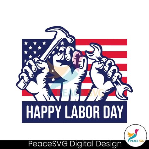 Happy Labor Day Patriotic Laborer Svg Clipart Peace Svg