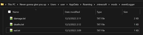 GitHub Highesttt EventLogger Fabric Log Minecraft Events Into A Text File Could Be Used With