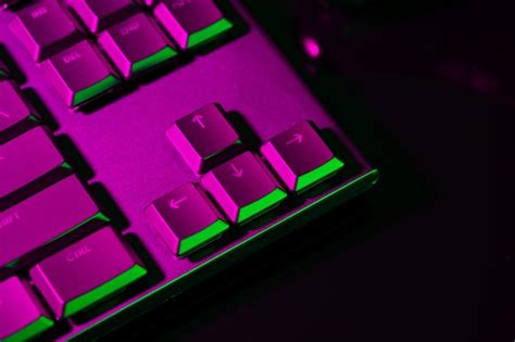 Premium Photo Close Up Of Computer Keyboard On Black Background