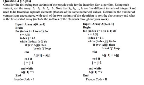 Solved Question 4 15 Pts Consider The Following Two