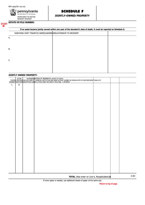Fillable Form Rev Ex Schedule F Jointly Owned Property Printable Pdf Download