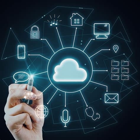 premium photo cloud computing and communication concept