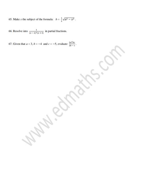 Ss 2 Year 11 Further Maths Tutorial Questions 1 Edmaths
