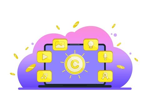 지적 재산권 저작권 특허법 프리미엄 벡터