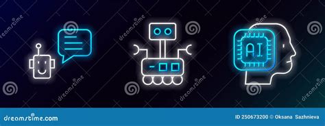 Set Line Humanoid Robot Funnel Or Filter Robot Setting And Artificial