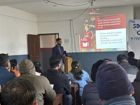 sharing knowledge of sdgs with youths suvarna ghimire posted on the topic linkedin