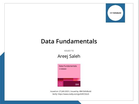 Areej Ahmed Saleh On Linkedin Ibmskillsbuild Datafundamentals