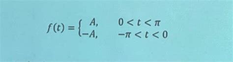Solved Find The Trigonometric Fourier Series Of The
