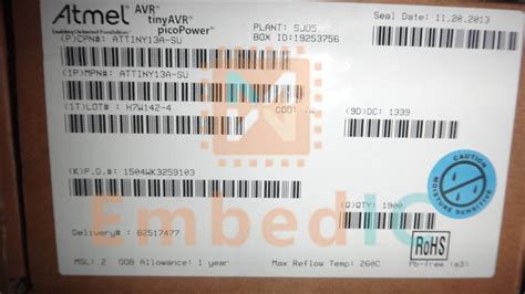 attiny13a su microchip 8bit mcu embedic