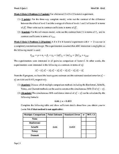 Week 5 Quiz 1 Homework Week 5 Quiz 1 Ma4720 Dae Page 1 Week 5