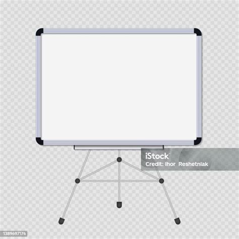 삼각대가 있는 화이트 보드 삼각대에 화이트보드 스탠드 프레젠테이션을 위한 빈 칠판입니다 투명한 배경에서 분리된 금속 화이트보드의