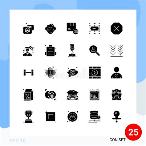 Set Of 25 Modern Ui Icons Symbols Signs For Planning Business Barcode Workflow Planning Shop