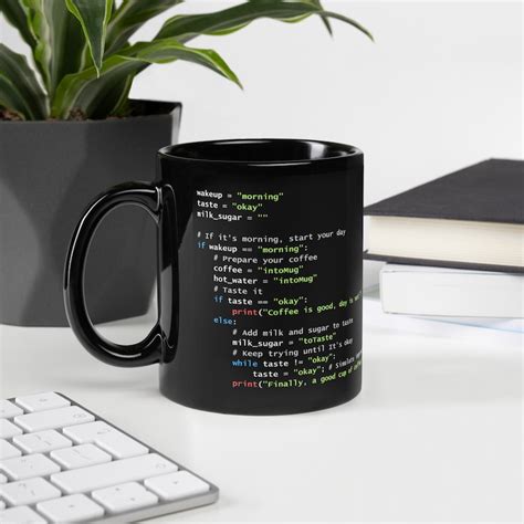 Python Coffee Preparation Code Black Glossy Mug Etsy