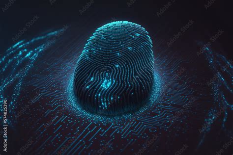 3d Illustration Fingerprint Scan Provides Security Access With