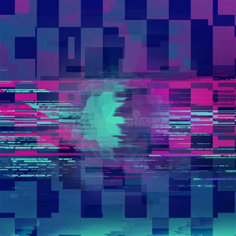 Digital Glitch Art Abstract Background Graphic Element Distorted Stock Illustration