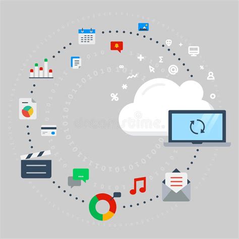 Concept For Cloud Computing Data Transfer And Synchronization Stock Illustration Illustration