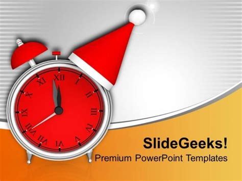 Red Alarm Clock Time To Celebrate Powerpoint Templates Ppt Backgrounds For Slides