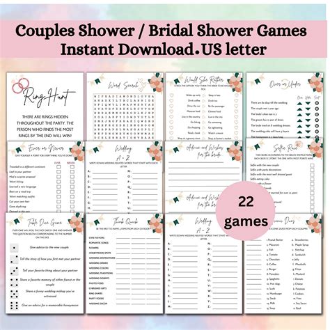 Couples Shower Games Bridal Shower Game Bundle Couples Bridal Shower