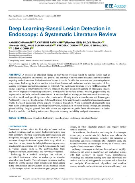 Pdf Deep Learning Based Lesion Detection In Endoscopy A Systematic Literature Review