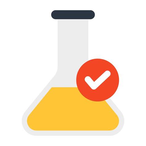 Chemical Flask With Tick Mark Icon Of Verified Flask 41015405 Vector Art At Vecteezy