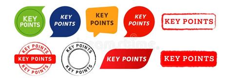 Key Points Rectangle Circle Stamp And Speech Bubble Label Sticker Sign Mark Design Element Stock