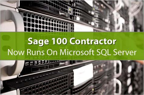 Sage 100 Contractor Now On Sql Server
