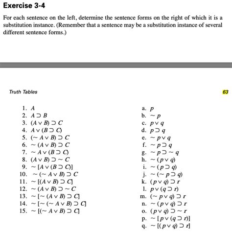 list all of the the sentence forms in exercise 3 4
