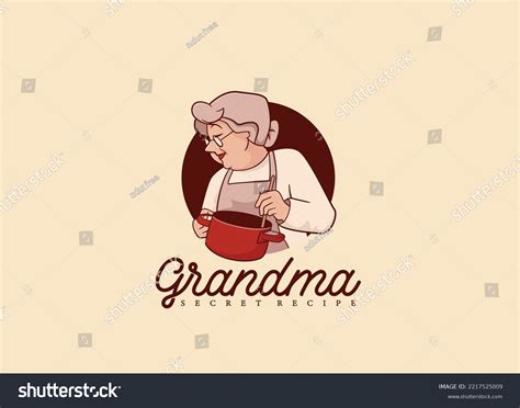 3 Grandma Chef Hold Hot Pot Logo For Restaurant And Homemade Culinary