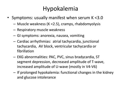 Hypokalemia System Disorder Template At A Glance Hypokalemia System Disorder Template At A Glance