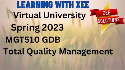 Mgt510 Gdb Spring 2023 Virtual University Of Pakistan Youtube