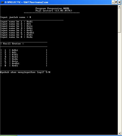 Program Sorting Dengan C Explore Ilmu