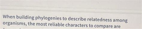 Solved When Building Phylogenies To Describe Relatedness