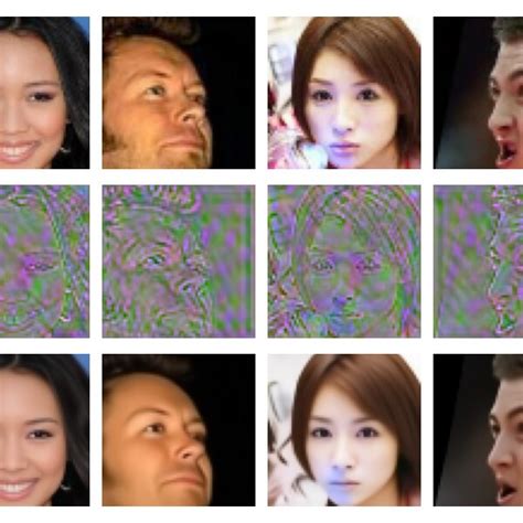 Celeba Examples Of Face Embeddings Second Row And Reconstructions Download Scientific