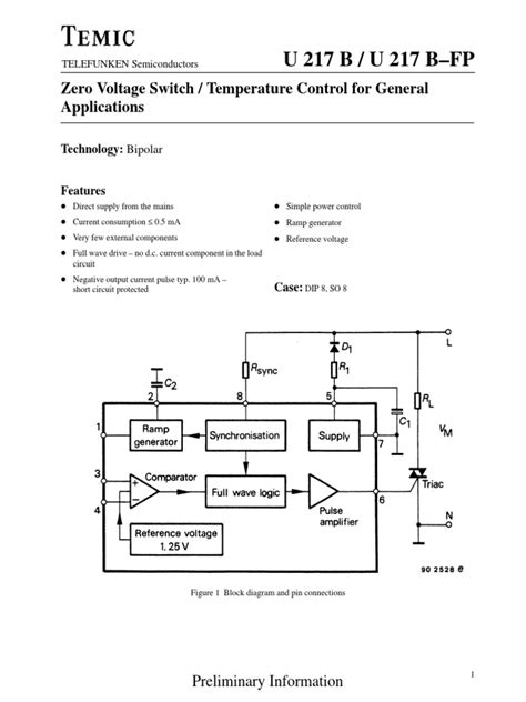 U 217 B / U 217 B-FP: Zero Voltage Switch / Temperature Control For ...