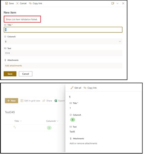 Sharepoint Online List Validation Formula Not Working Sharepoint