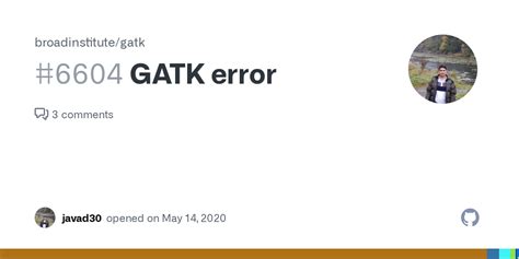 GATK Error Issue Broadinstitute Gatk GitHub