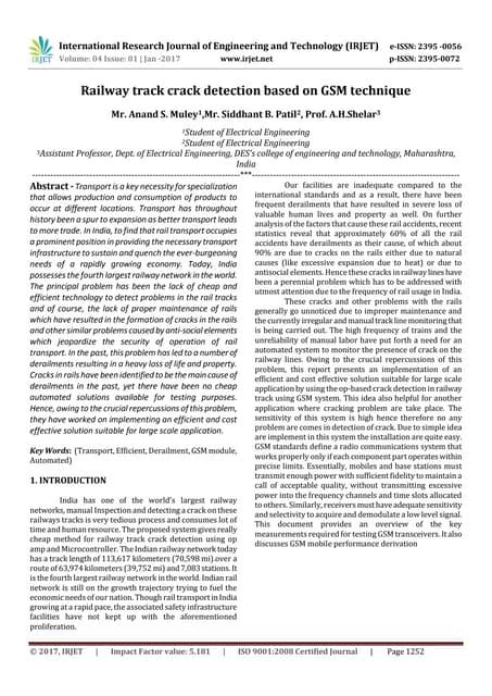 Railway Track Crack Detection Based On Gsm Technique Pdf