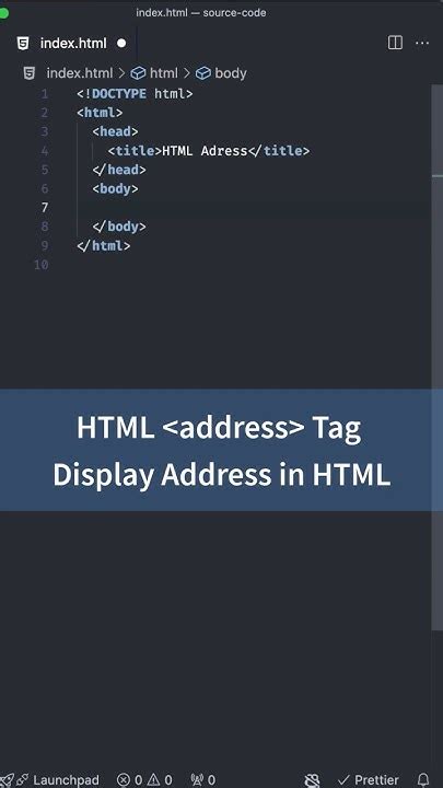 display address in html address tag html tutorial for beginners html htmlcsstutorial youtube
