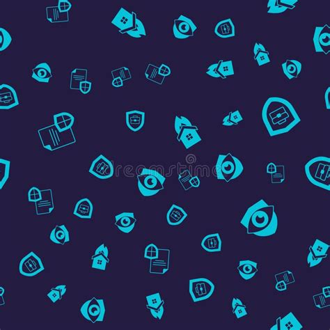 Set Contract With Shield Briefcase Fire In Burning House And Shield And Eye On Seamless