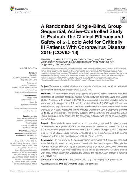 Pdf A Randomized Single Blind Group Sequential Active Controlled