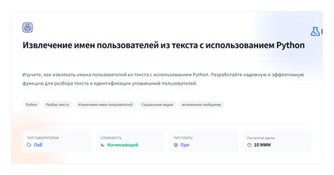 Извлечение имен пользователей с помощью Python Руководство по разбору текста Labex