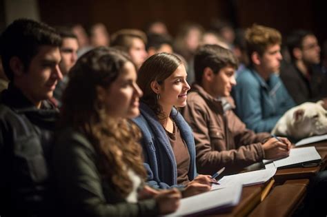 Premium Ai Image A Group Of Students In A Lecture Hall With A Lecture Premium Ai Image A Group Of Students In A Lecture Hall With A Lecture