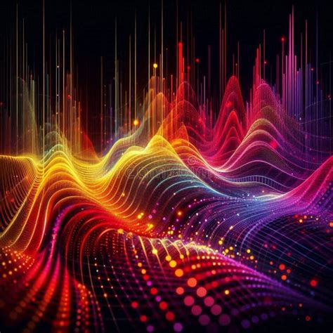 An Abstract Representation Of A Analog Sound Frequency Showcases Colorful Spectrum Patterns